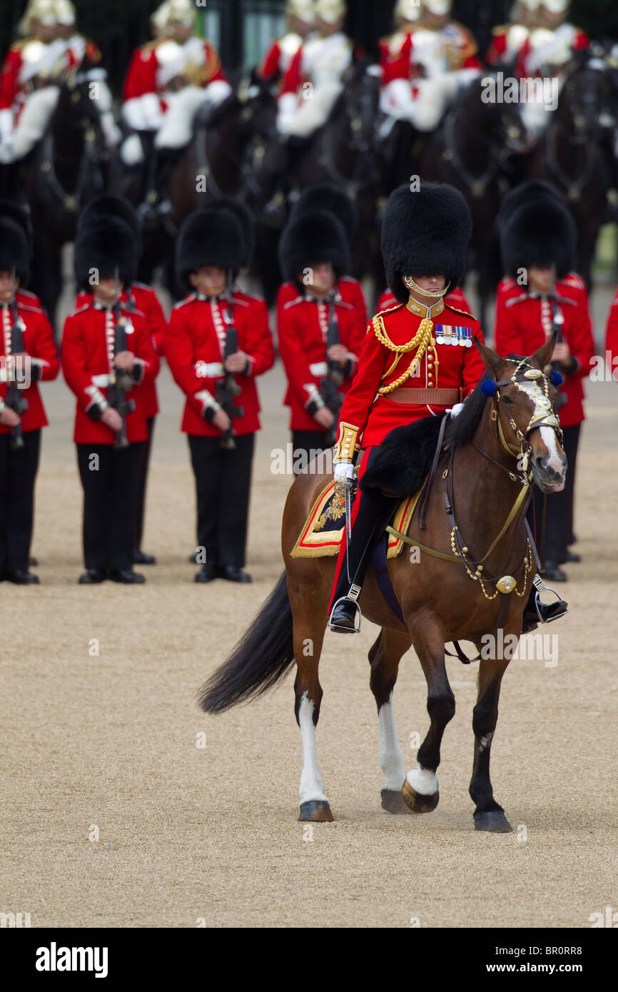 'Roly' Walker, Field Officer, commanding the parade. "Trooping the ...