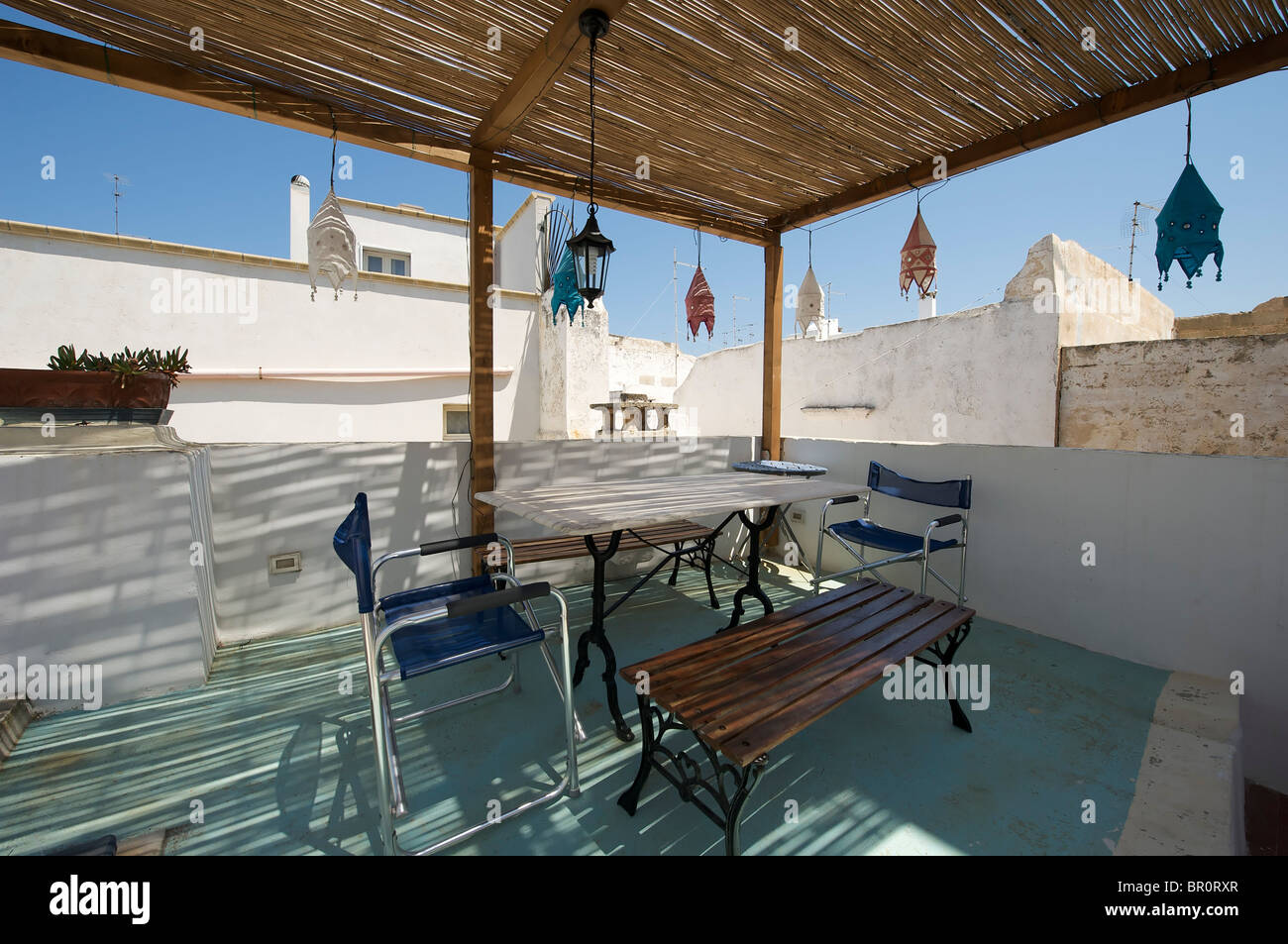 dinner table on the terrace Stock Photo - Alamy