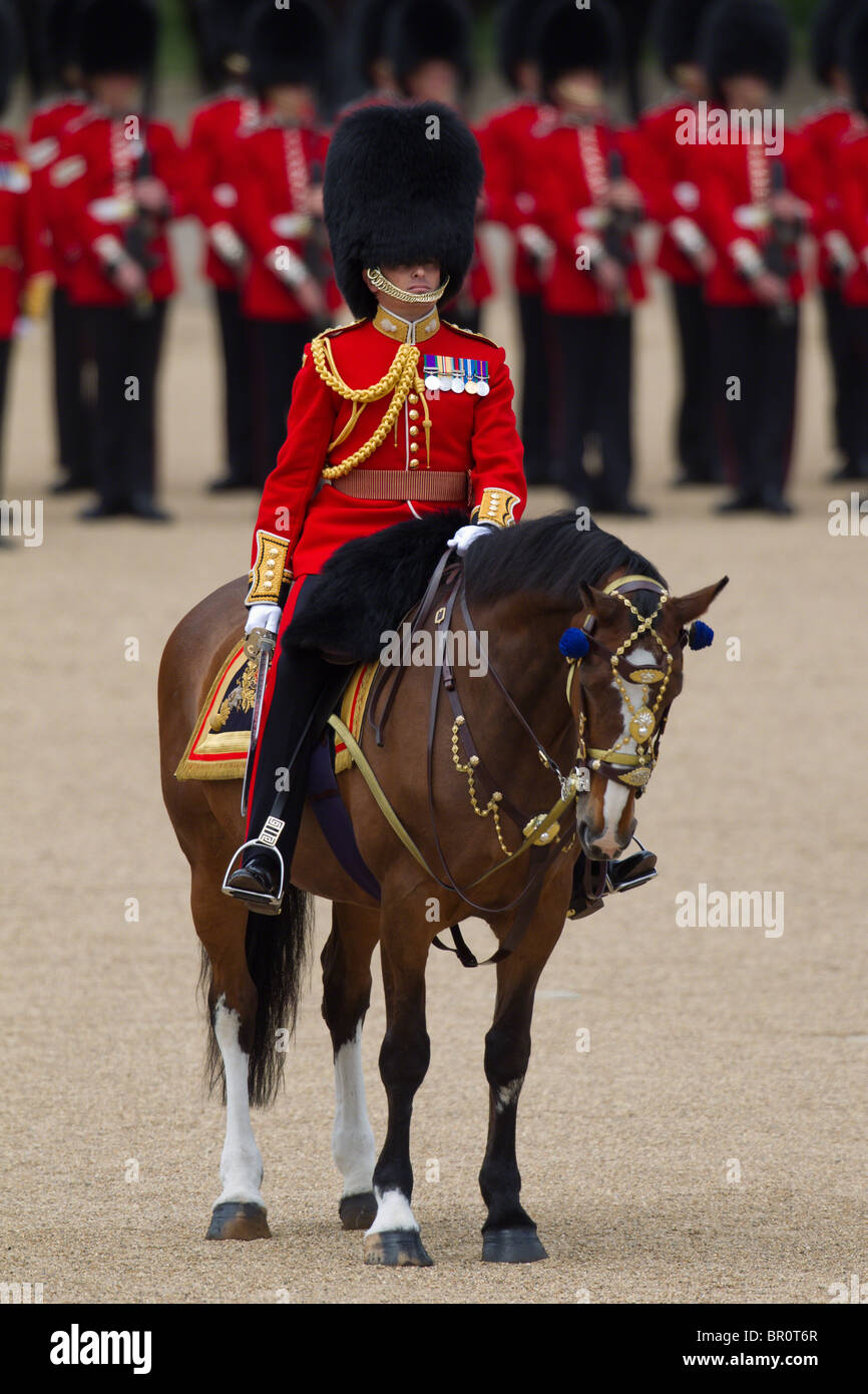 'Roly' Walker, Field Officer, commanding the parade. "Trooping the ...
