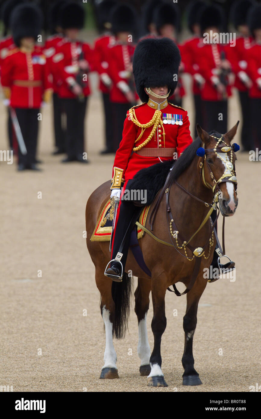 'Roly' Walker, Field Officer, commanding the parade. "Trooping the ...