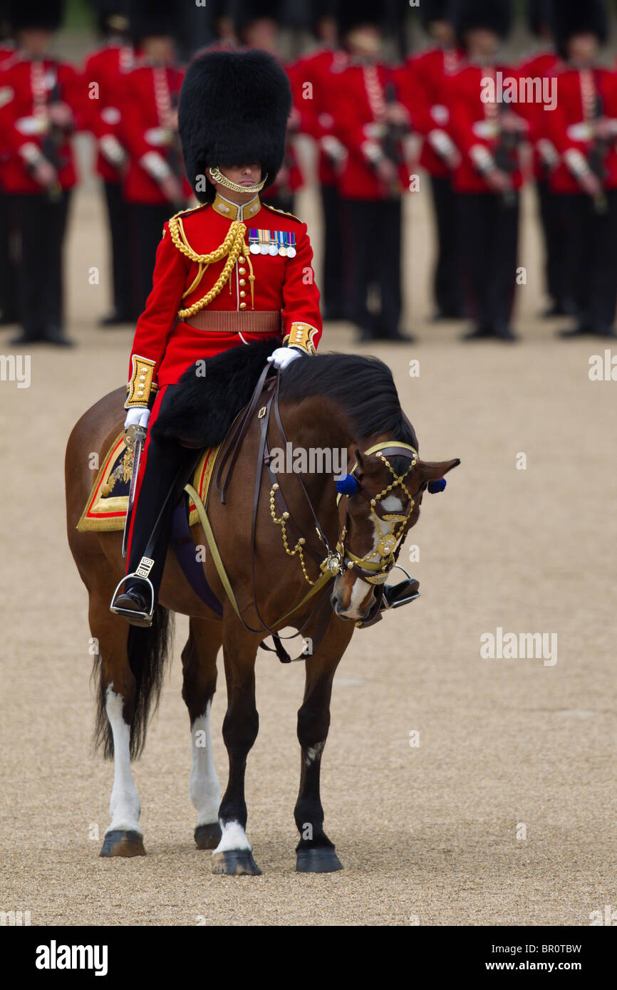 'Roly' Walker, Field Officer, commanding the parade. "Trooping the ...