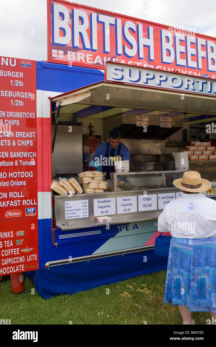 A fast food stand selling British Beef Stock Photo - Alamy