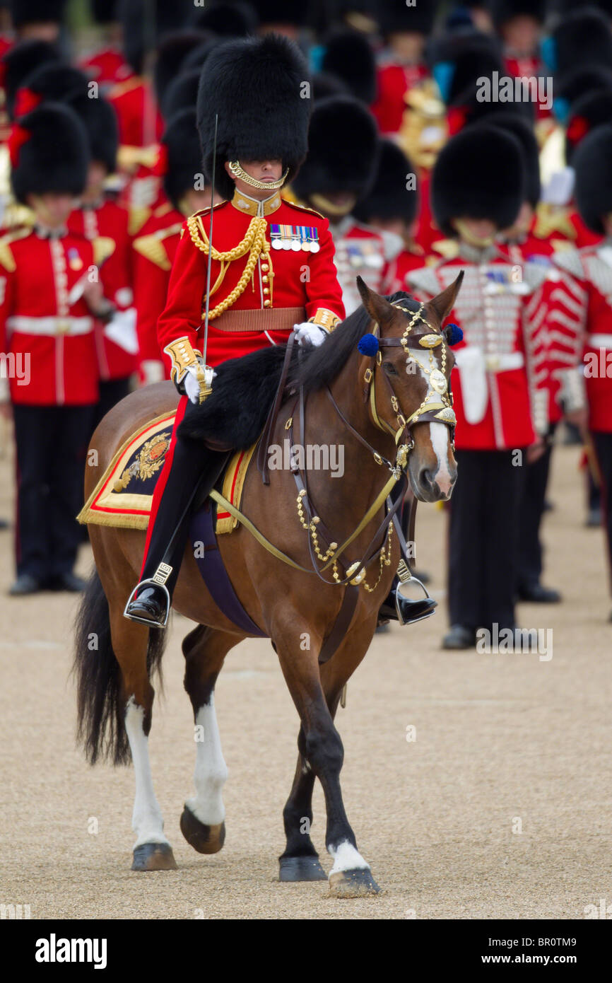 'Roly' Walker, Field Officer, commanding the parade. "Trooping the ...