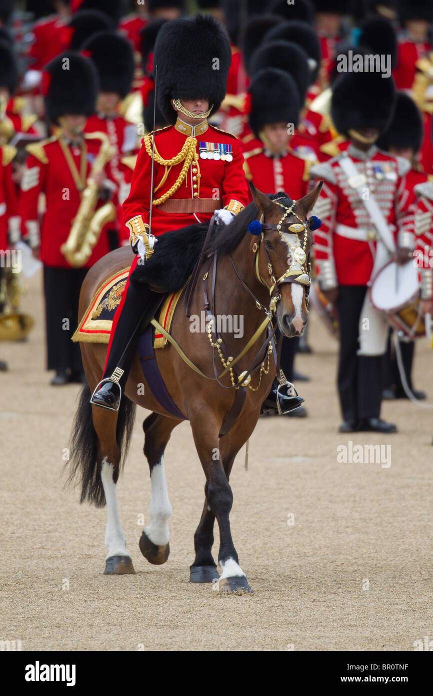 'Roly' Walker, Field Officer, commanding the parade. "Trooping the ...
