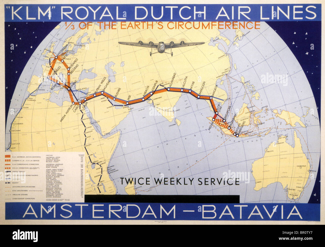 KLM Royal Dutch Air Lines poster from 1934 Stock Photo - Alamy