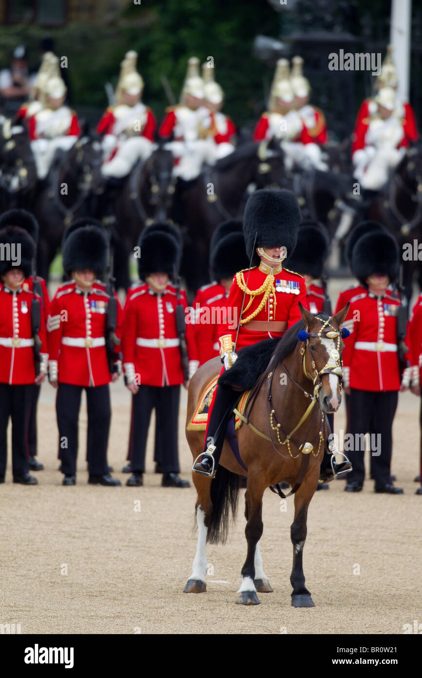 'Roly' Walker, Field Officer, commanding the parade. "Trooping the ...