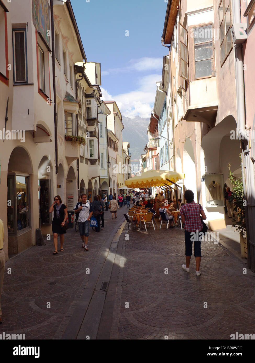 Laubengasse the main shopping street in the historic medieval town of ...