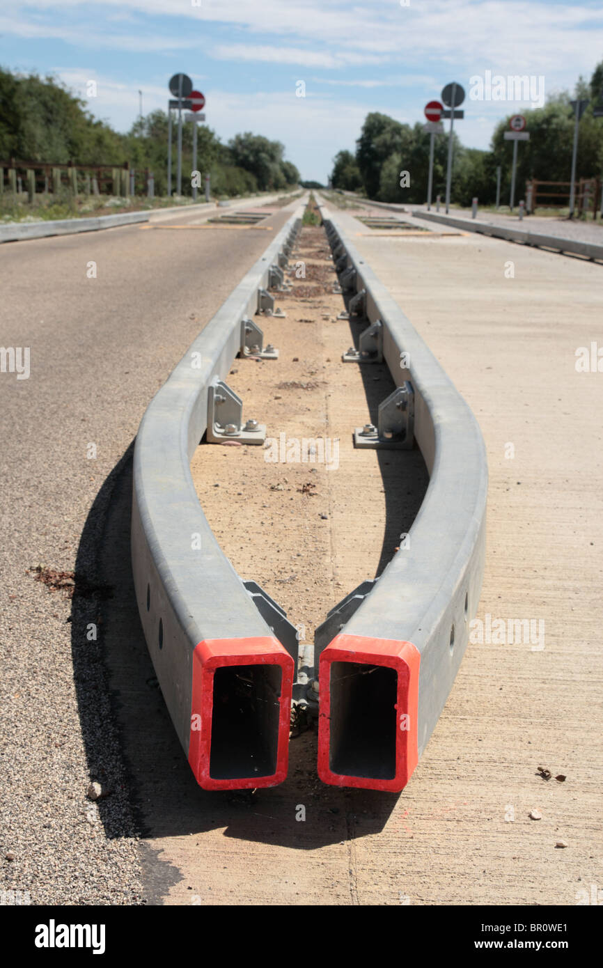 "Guided bus way Stock Photo - Alamy