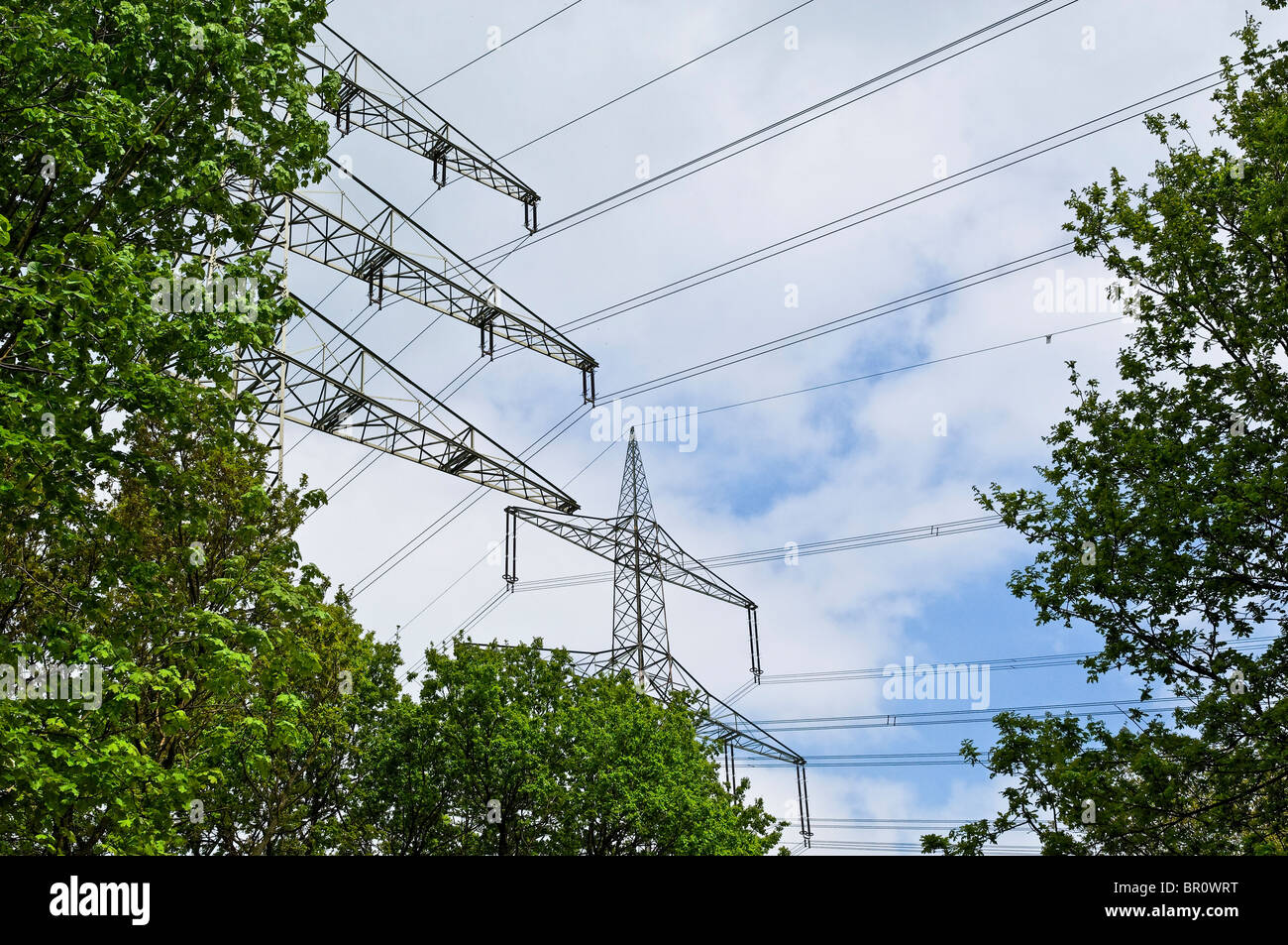 High voltage transmission line Stock Photo - Alamy