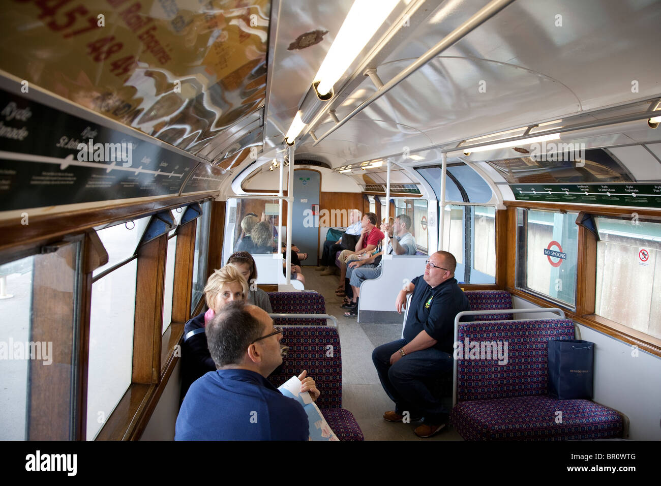 Interior of Underground Subway Train in the Isle of Wight, England ...