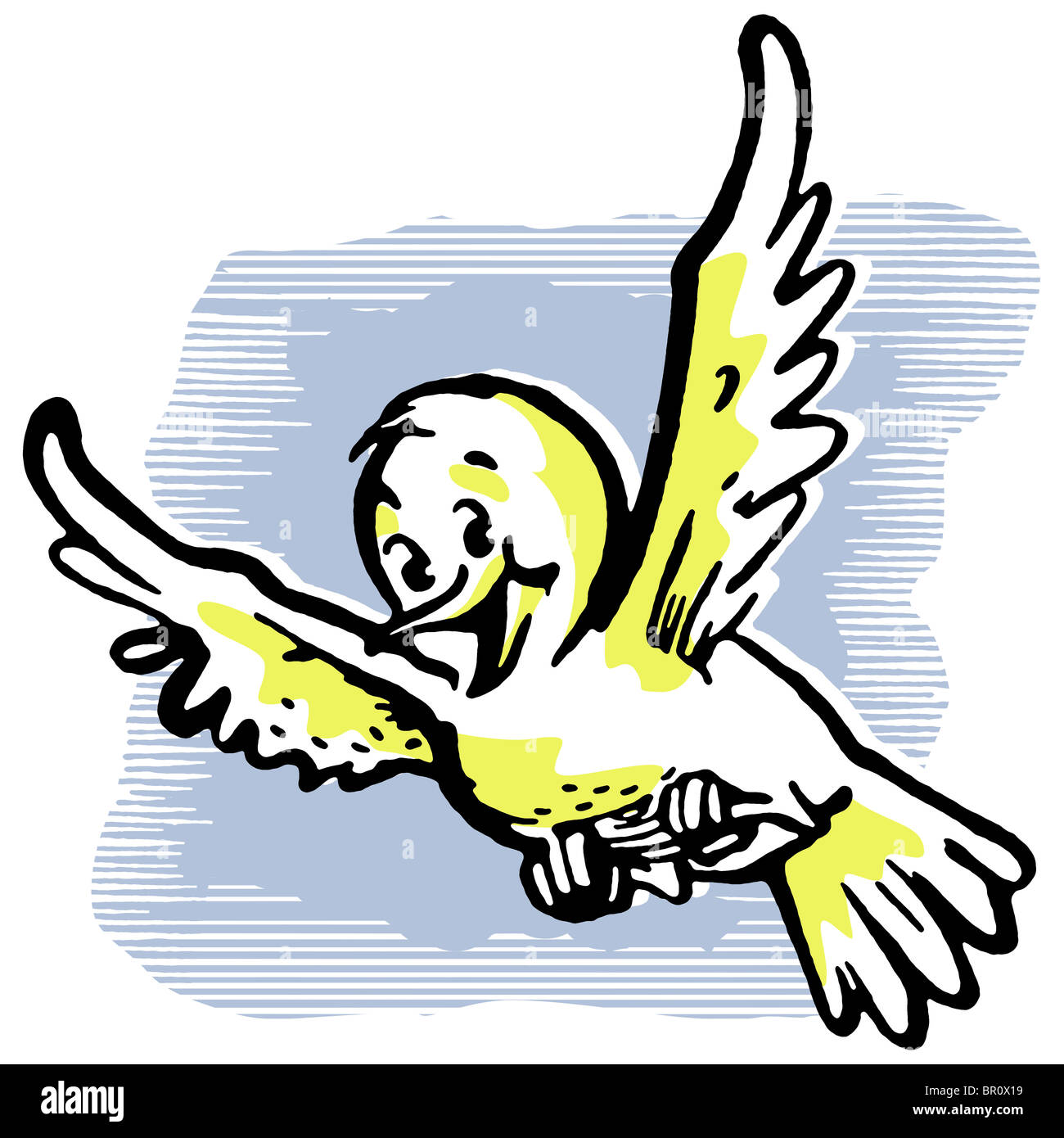 A happy looking bird flying Stock Photo - Alamy