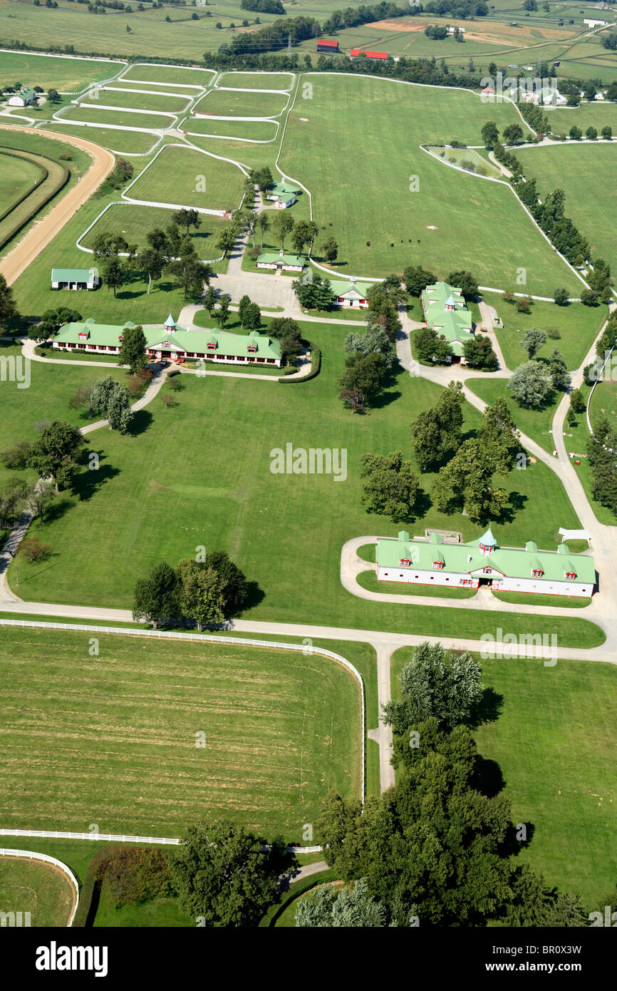 Aerial view of horse farm outside Lexington, KY Stock Photo - Alamy
