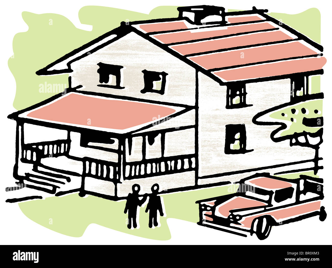 House illustration pick up hi-res stock photography and images - Alamy