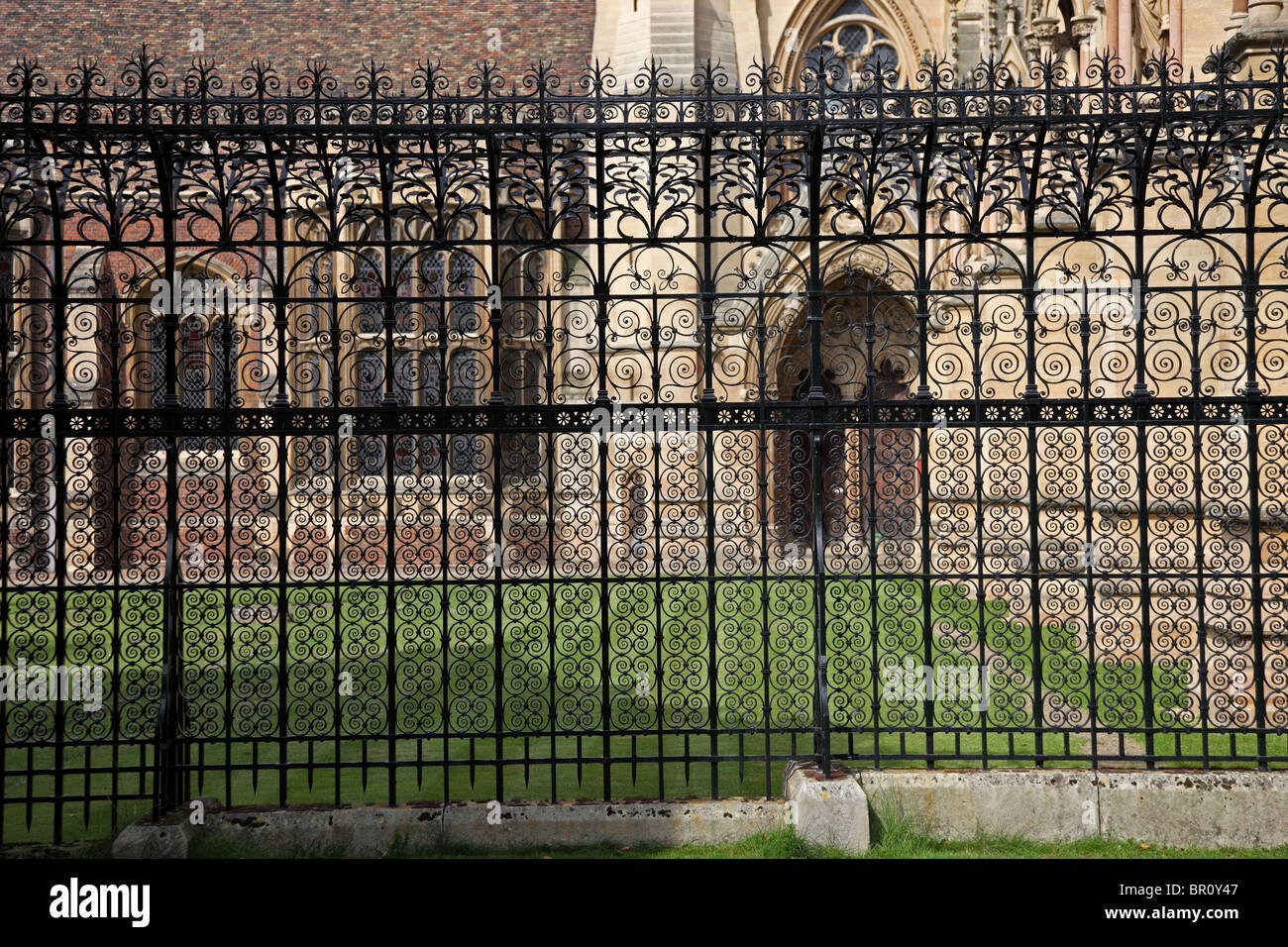 Fancy iron railings Cambridge England Stock Photo - Alamy