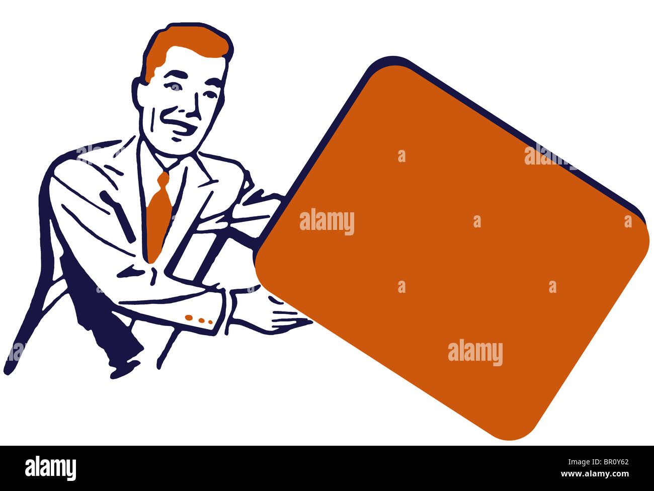 A business man holding a rectangular sign Stock Photo - Alamy