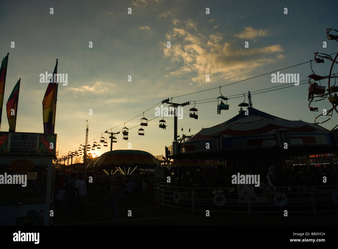 The Southern Country Fair at dusk in Cummings, Georgia, USA Stock Photo ...