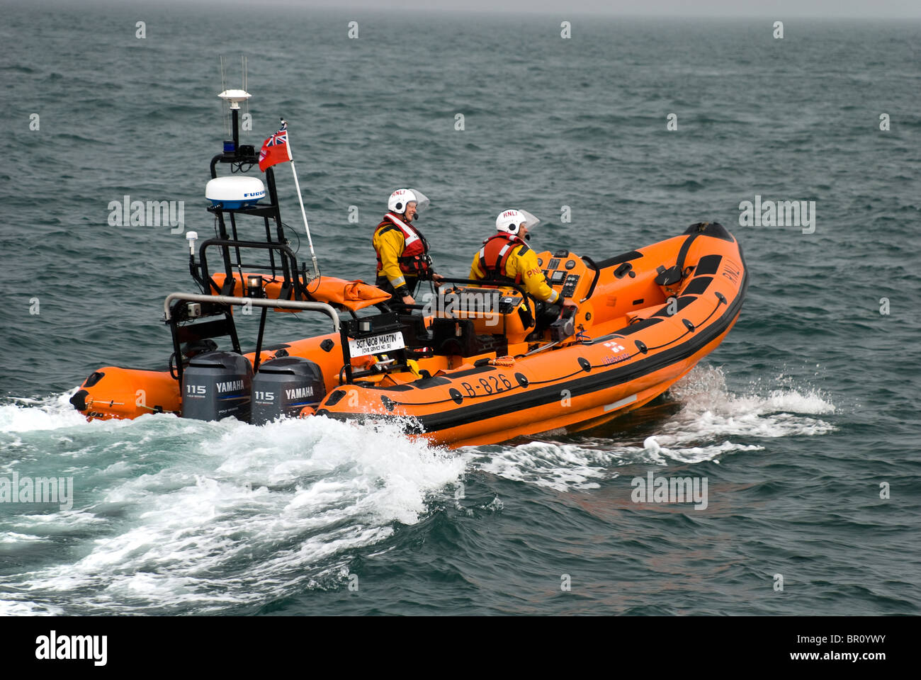 poole lifeboat rib carrying out rescue exercises off bournemouth beach ...