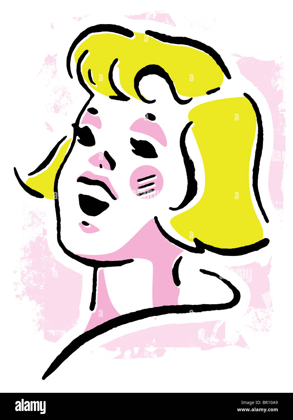 Vertical portrait happy blonde Cut Out Stock Images & Pictures - Alamy