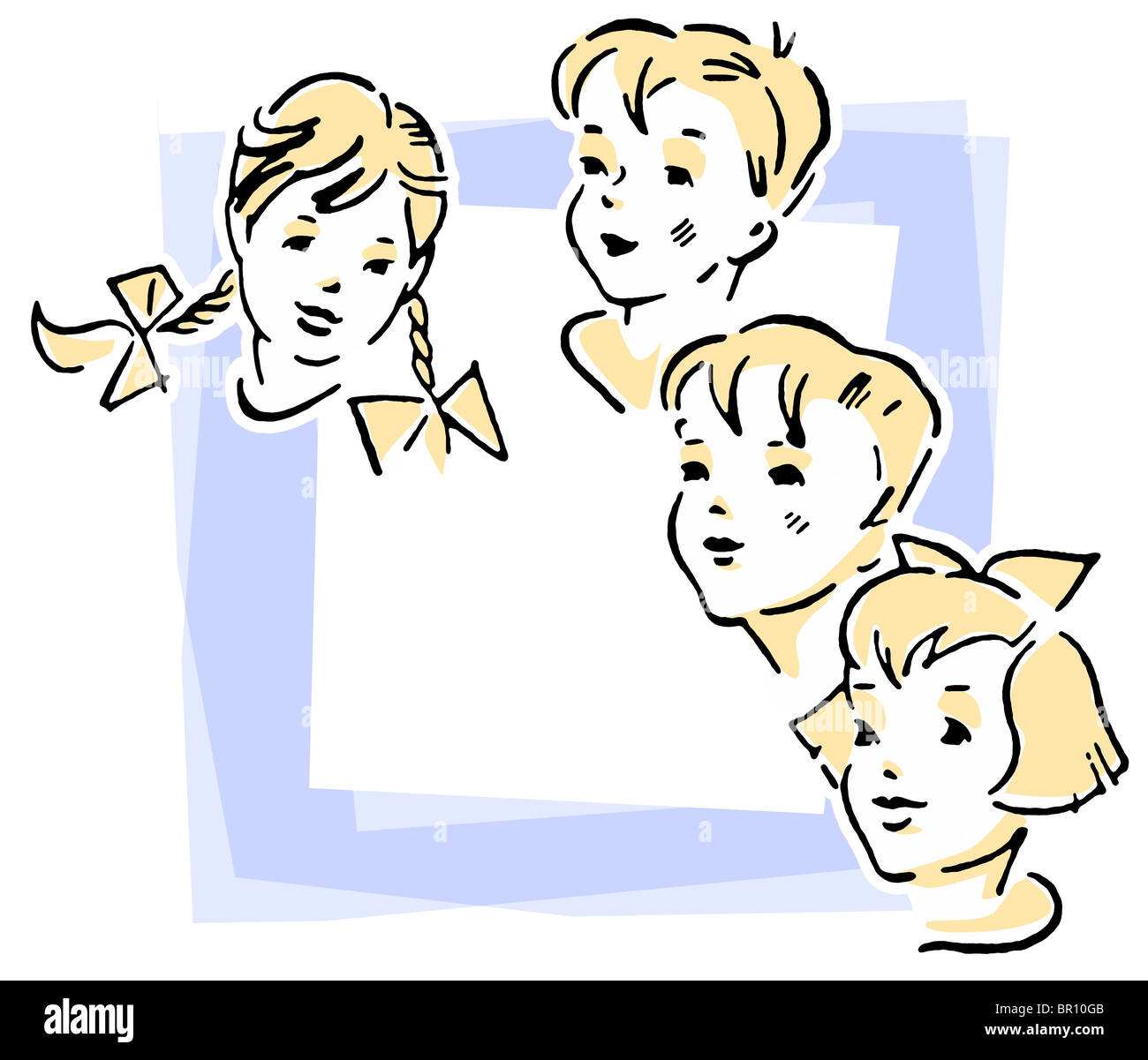 Group of four children Stock Photo - Alamy