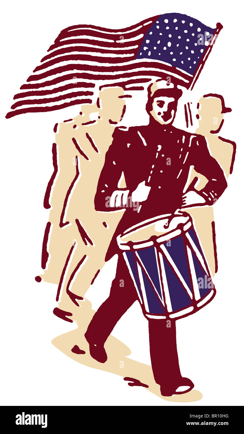 Marching flag Cut Out Stock Images & Pictures - Alamy