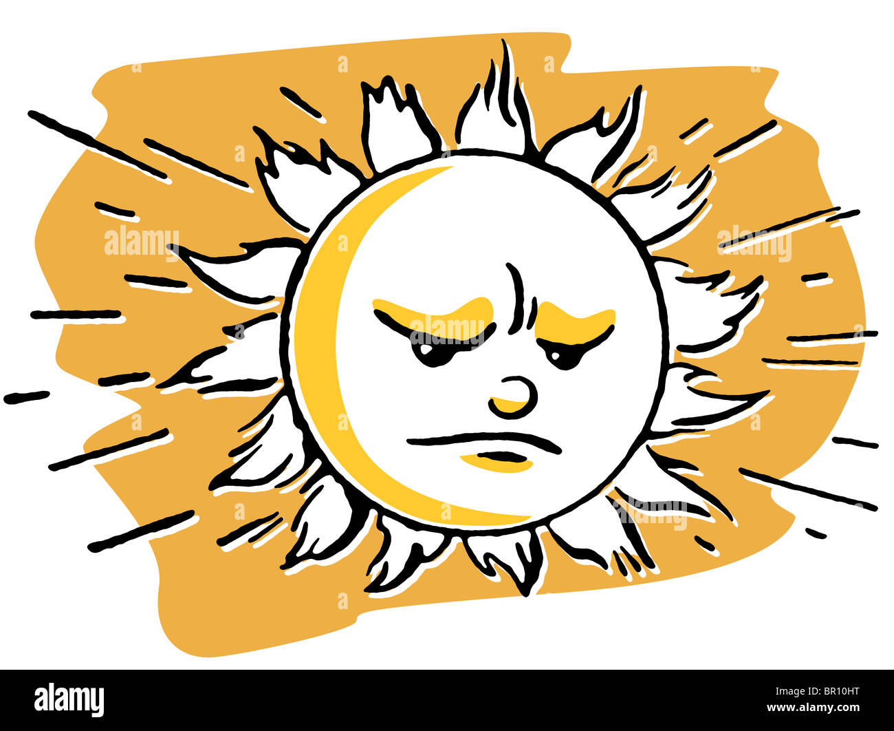 An angry looking flaming sun Stock Photo - Alamy