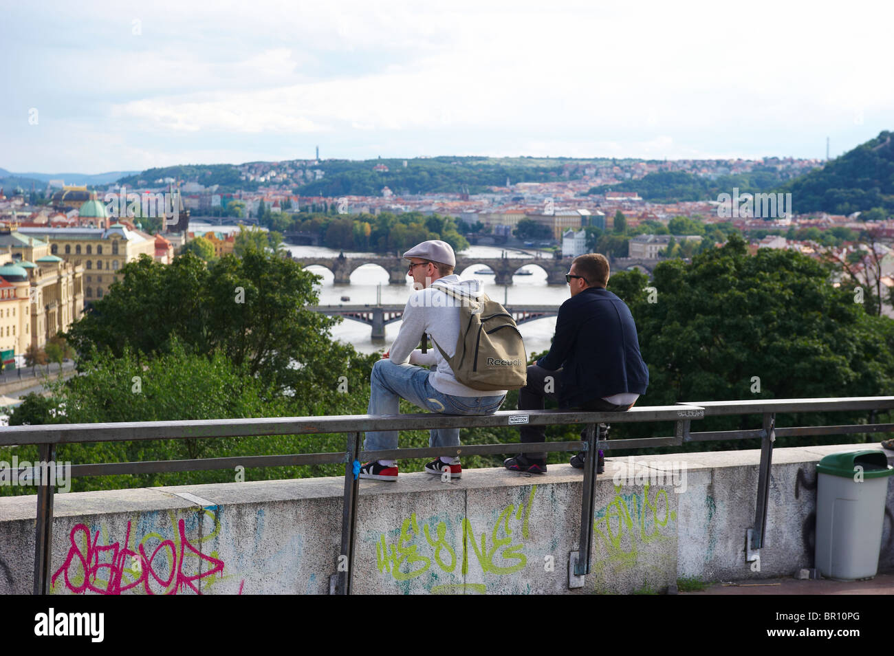 Tourists in Prague Letna park Czech Republic Stock Photo - Alamy