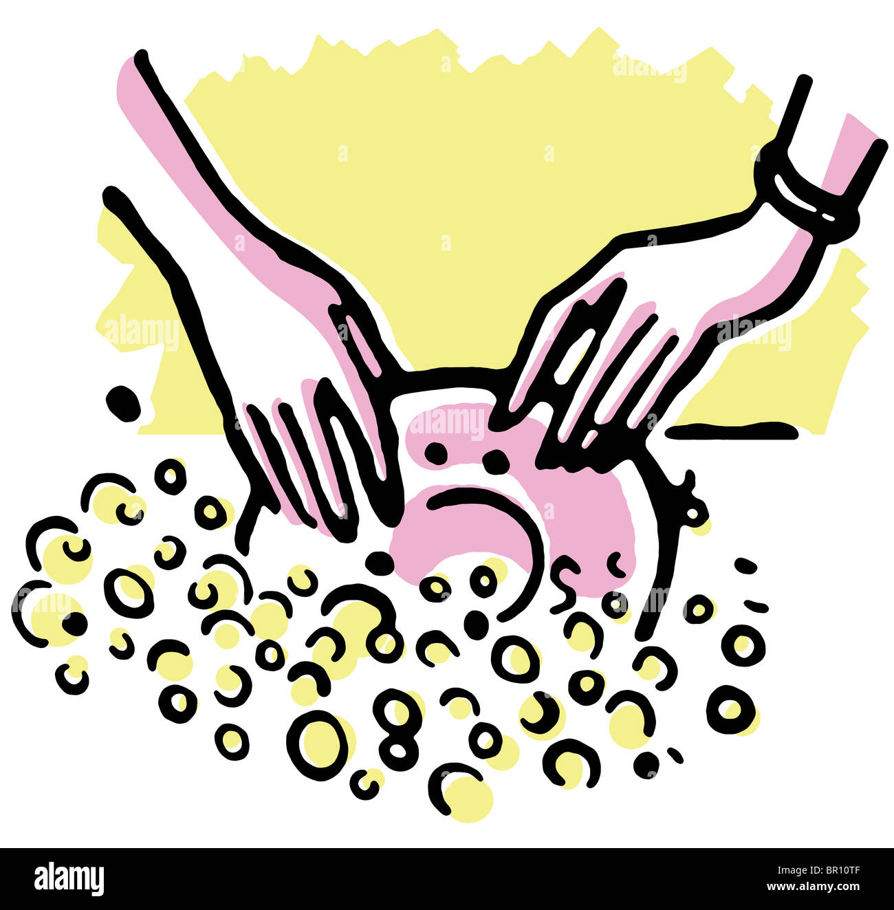 Retro hand washing at sink hi-res stock photography and images - Alamy