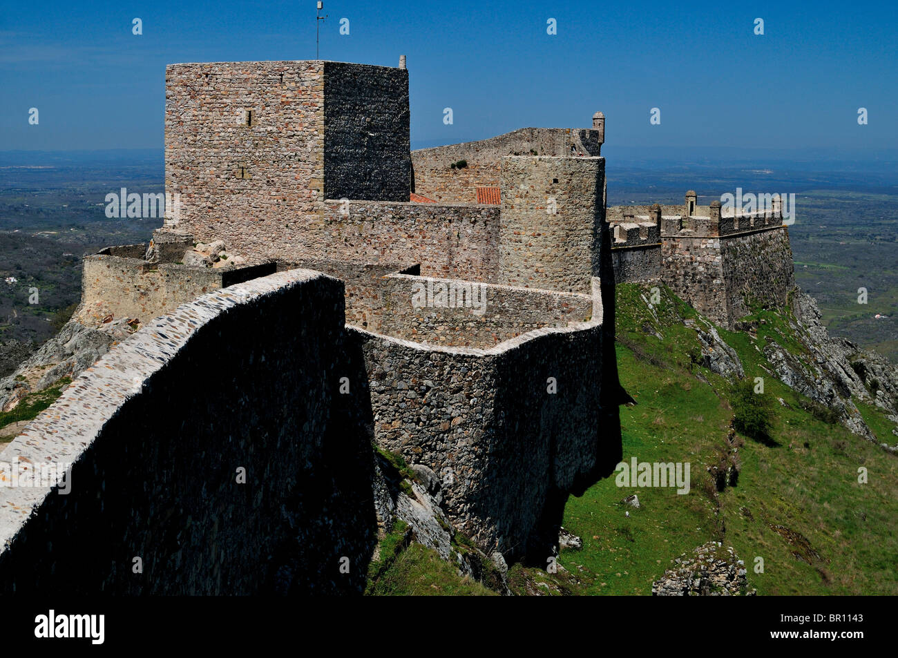 Portugal, Alentejo: Wall and castle of Marvao Stock Photo - Alamy