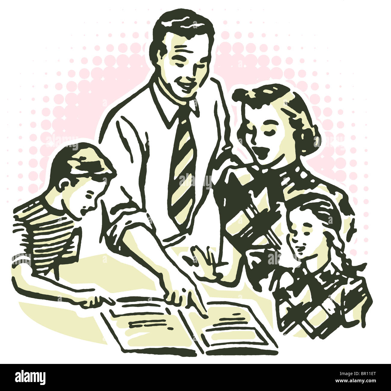 Family Working Together Drawing Spring Cleaning Tips Family Style