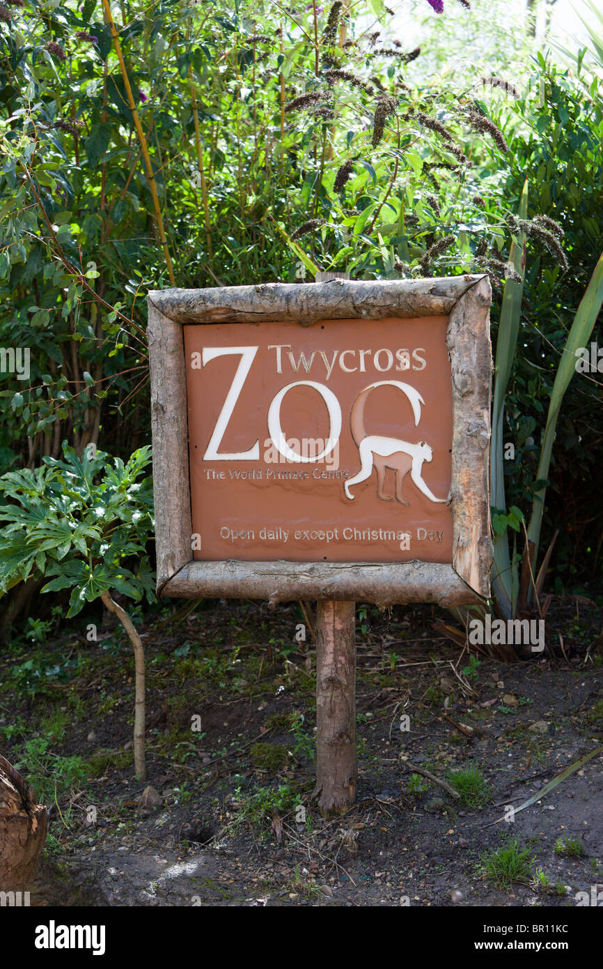 Twycross zoo sign Stock Photo - Alamy
