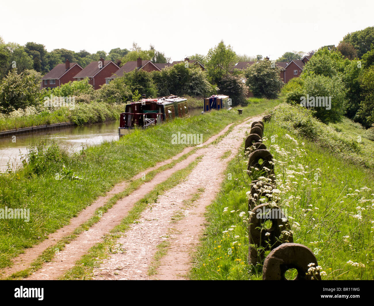 UK, England, Cheshire, Congleton, Dane in Shaw, narrowboats on ...