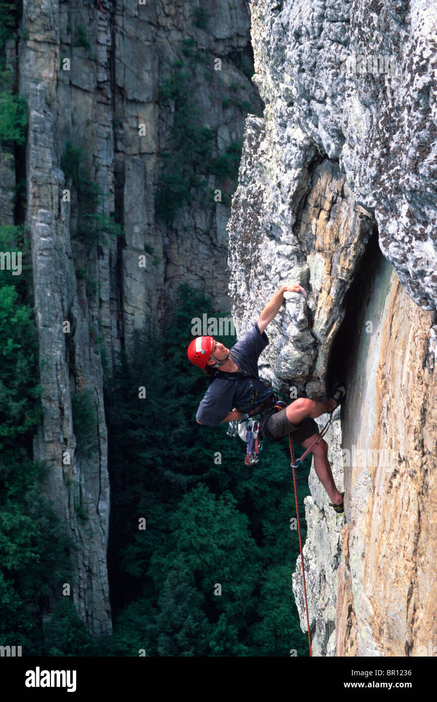Male climber at Seneca Rocks, West Virginia Stock Photo - Alamy