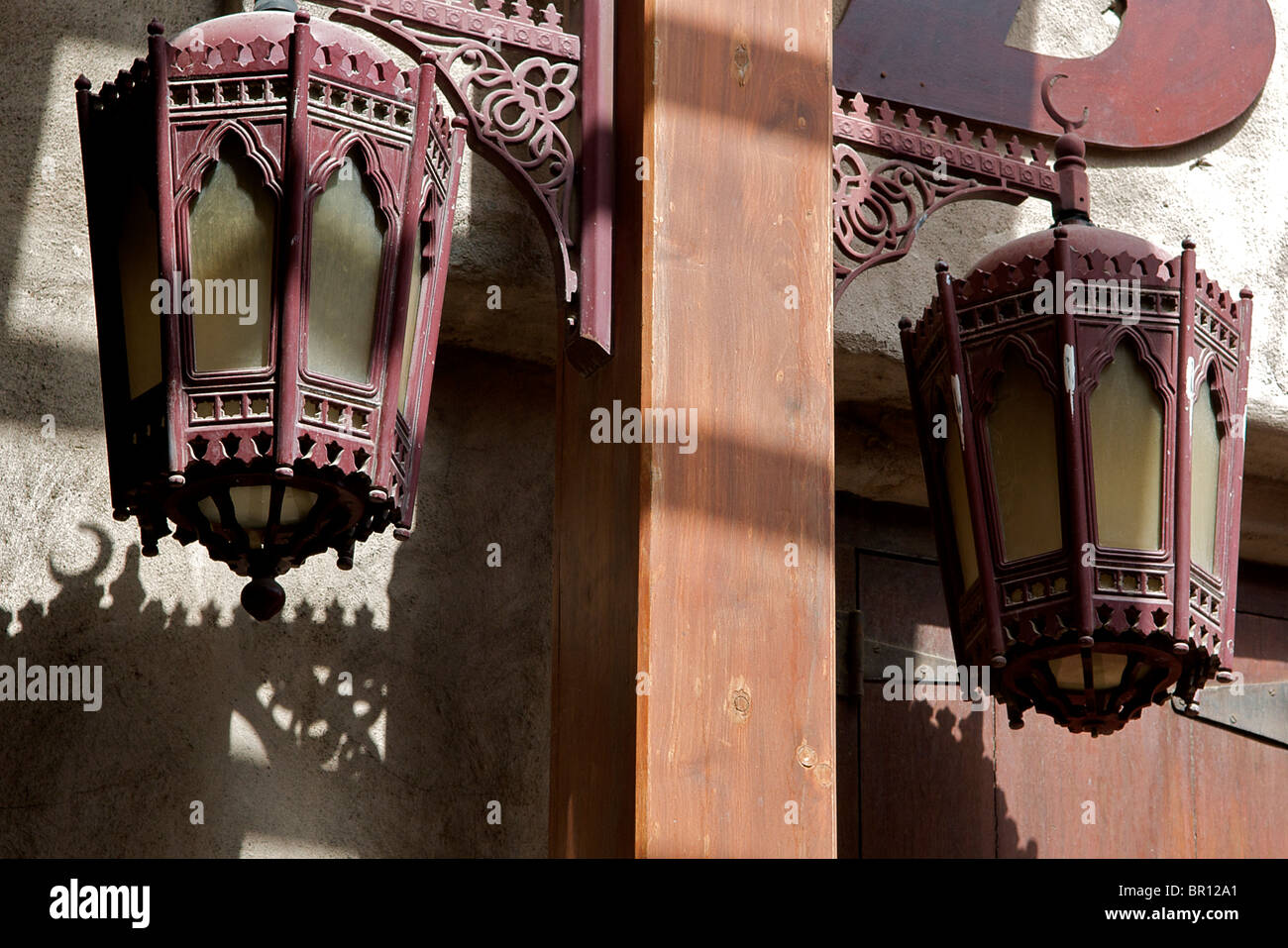 Two traditional lanterns Bur Dubai Souk Old Dubai UAE Stock Photo - Alamy