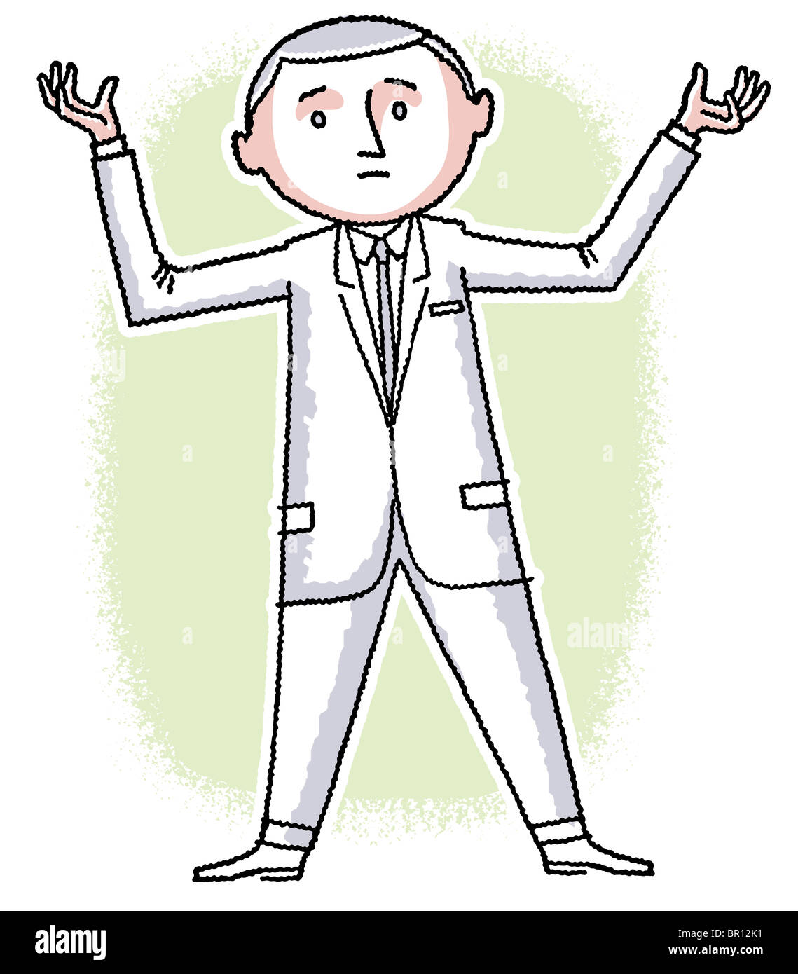 A cartoon style drawing of a man on the edge of giving up Stock Photo ...