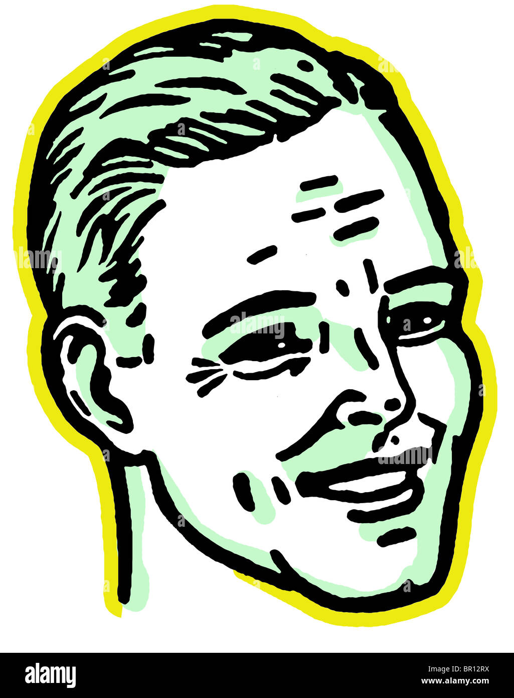 A graphical portrait of a man Stock Photo - Alamy