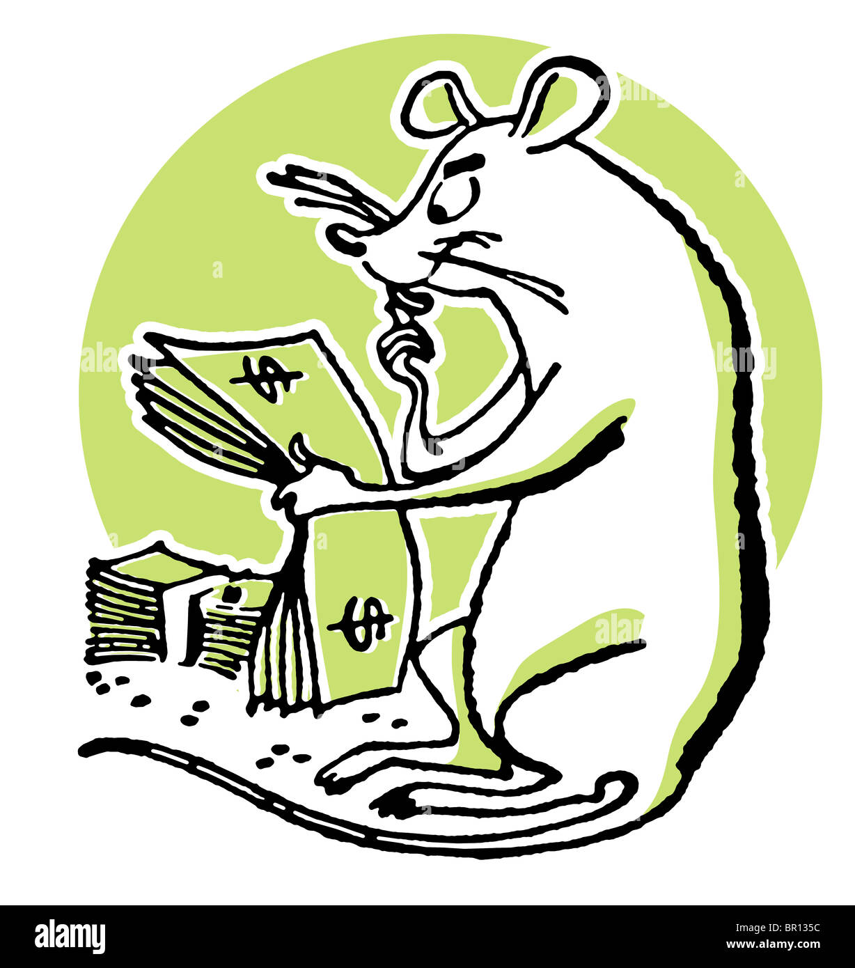 A rat counts the cash Stock Photo - Alamy