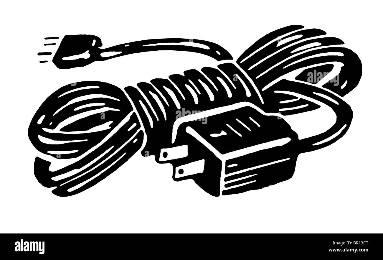 A black and white version of a wrapped cable Stock Photo - Alamy