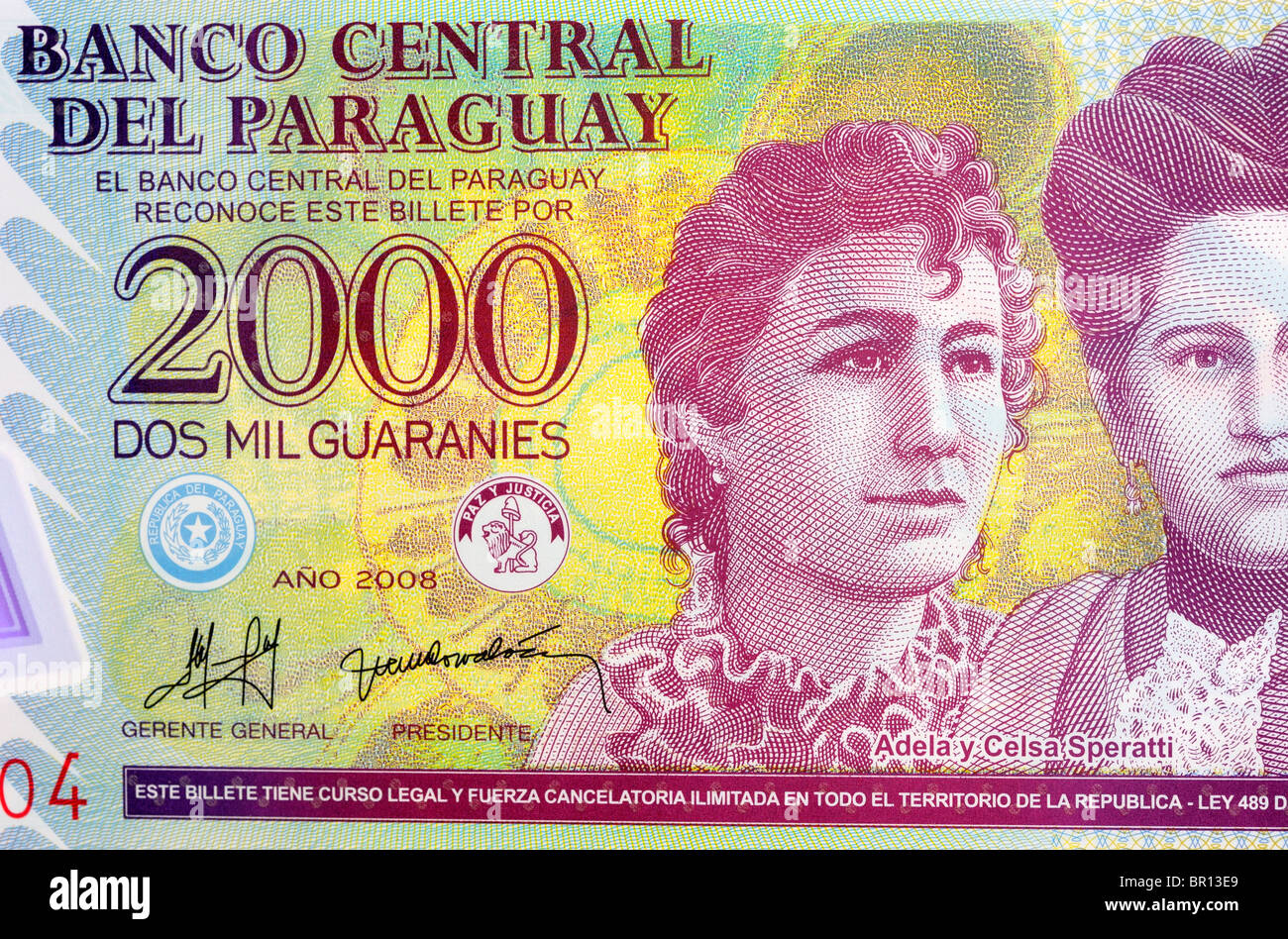 Banknotes two thousand paraguayan guarani hi-res stock photography and ...