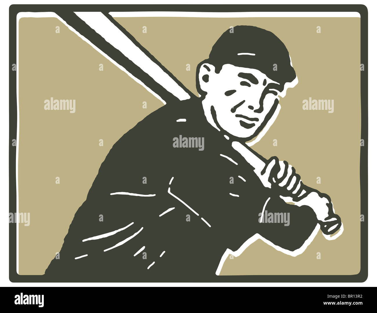 A graphical portrait of a baseball player Stock Photo - Alamy