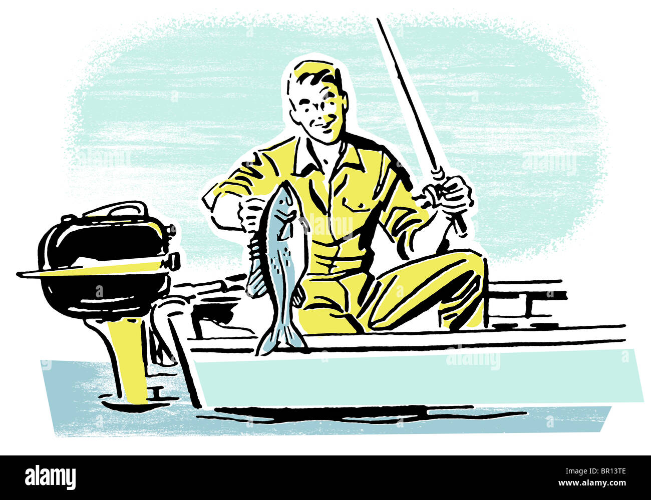 Fishing painting Cut Out Stock Images & Pictures - Alamy