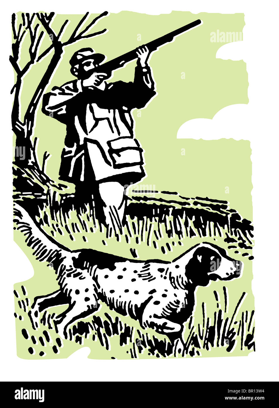 A man pheasant hunting with hounds Stock Photo - Alamy