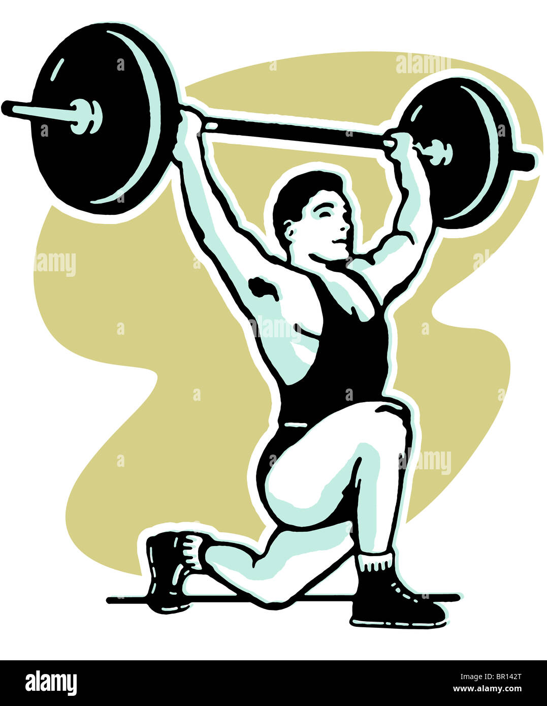 Muscular male weightlifter training Cut Out Stock Images & Pictures - Alamy