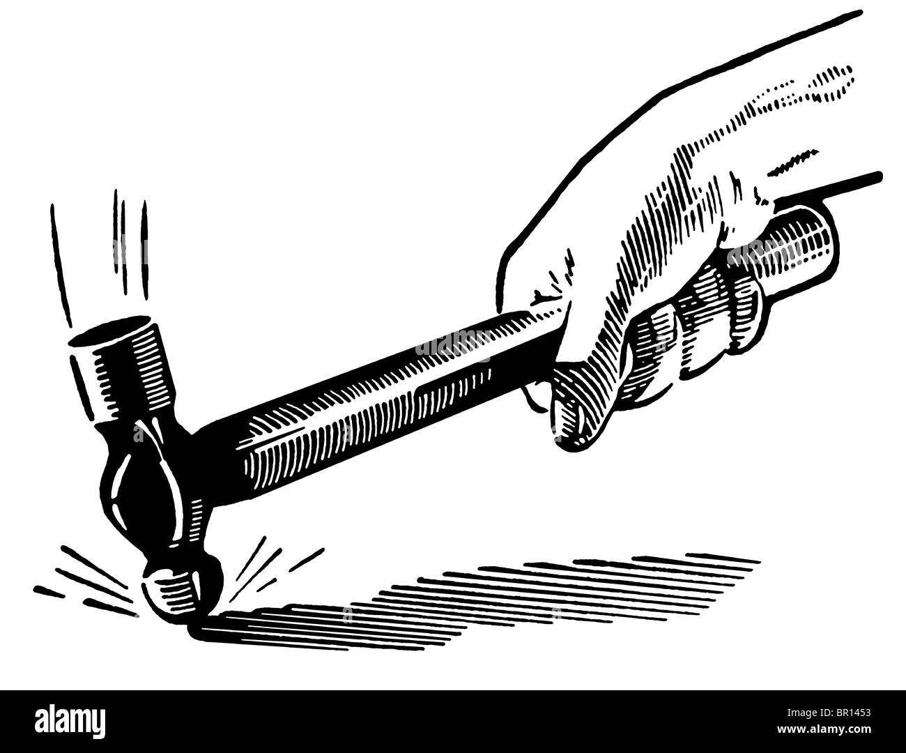 Hammer black and white drawing hi-res stock photography and images - Alamy