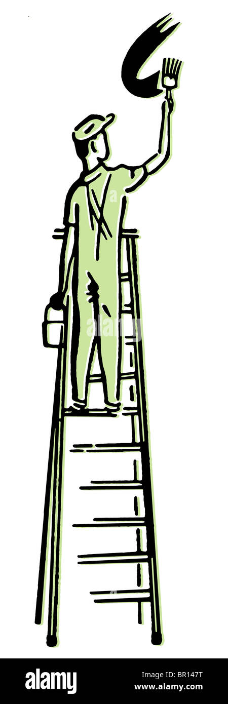 Man climbing house Cut Out Stock Images & Pictures - Alamy