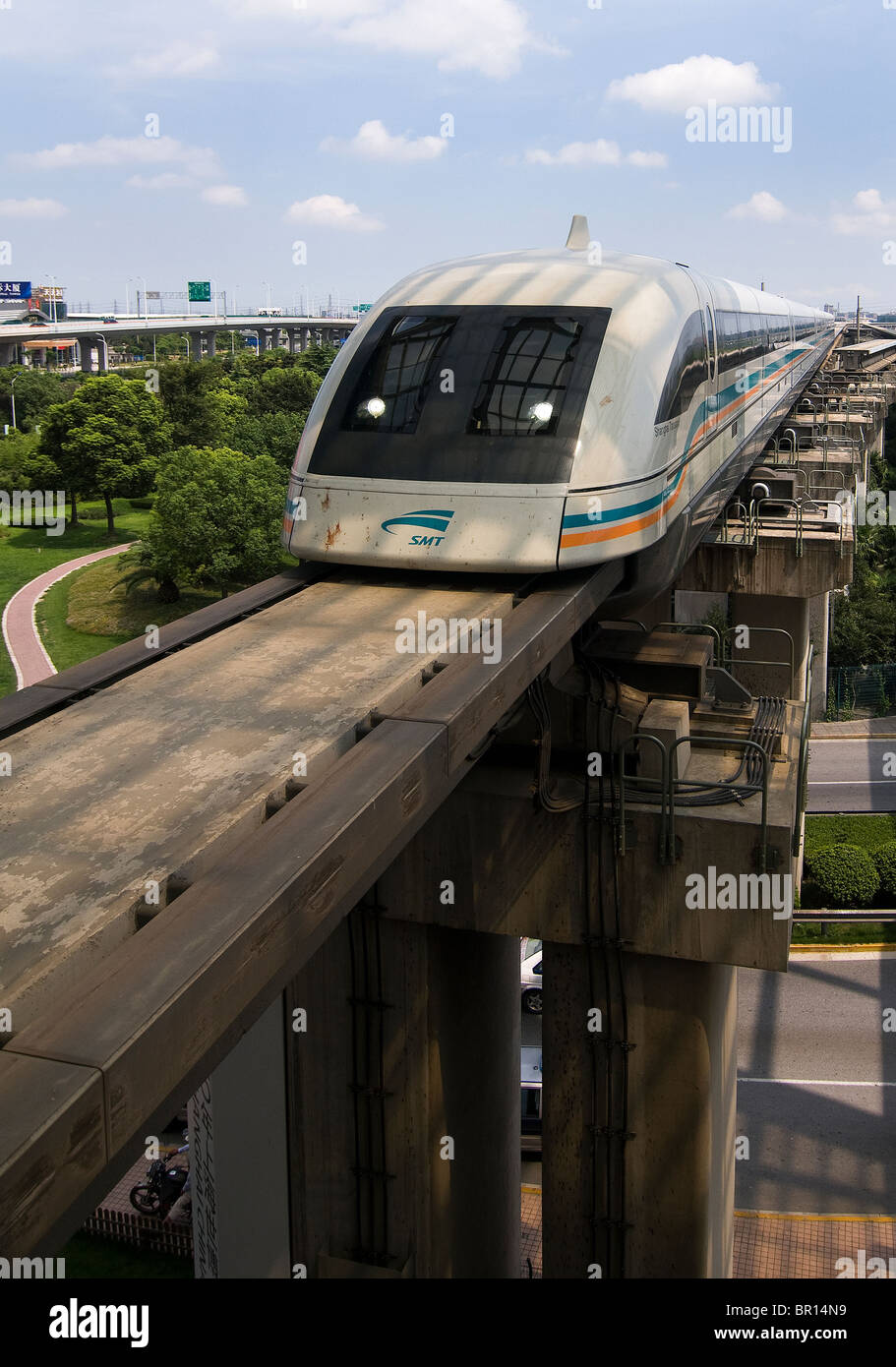The super fast Maglev train connects Pudong airport to the center of ...