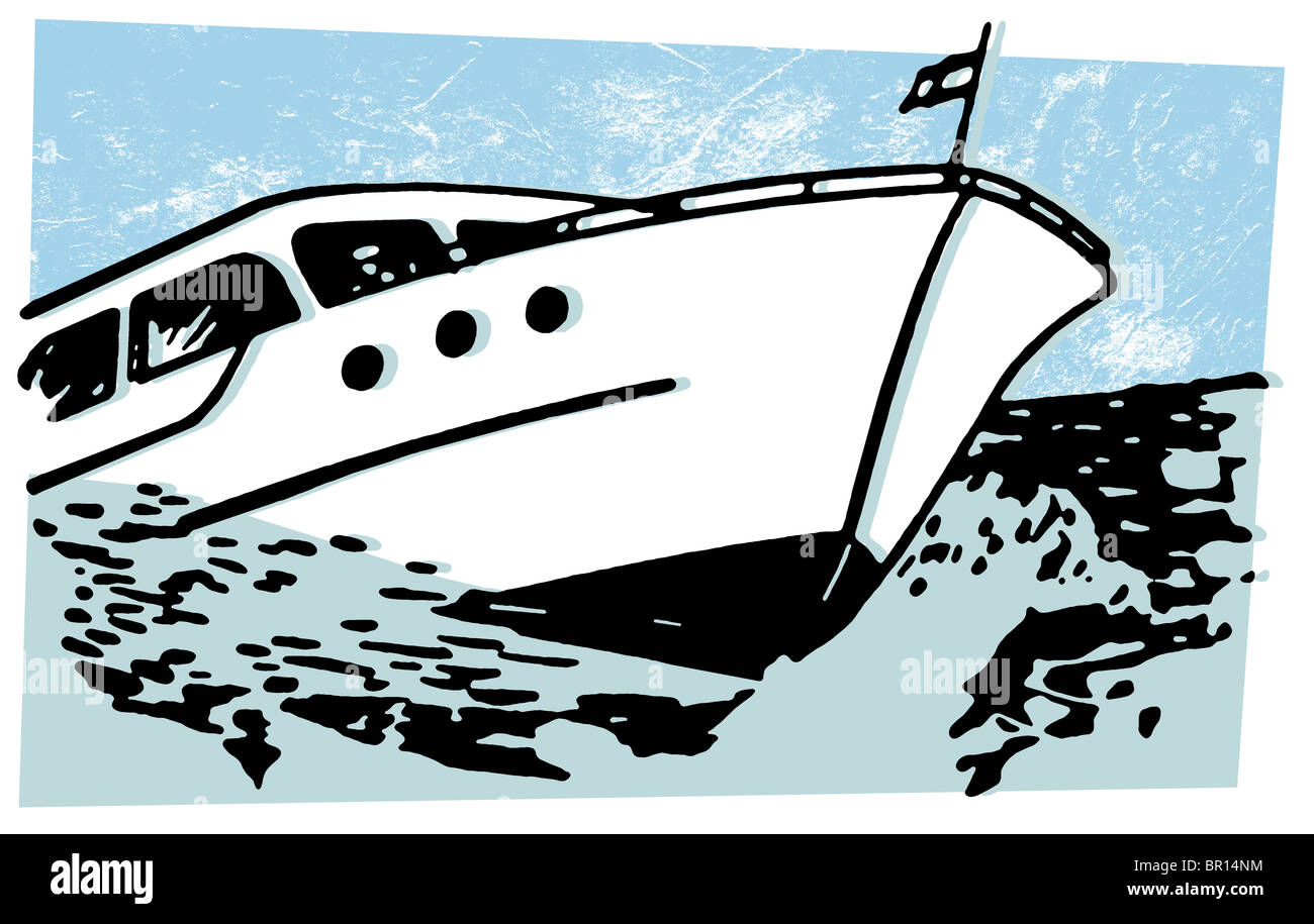 Waves illustration vintage Cut Out Stock Images & Pictures - Alamy