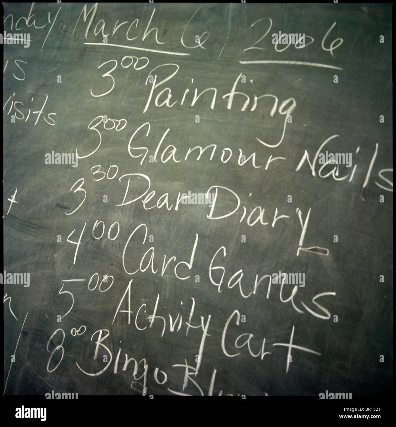 The Graying of AIDS - close-up of a list of activities offered by ...