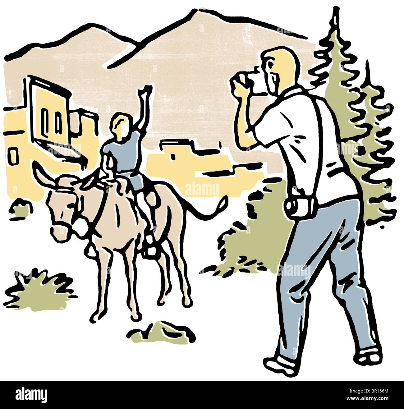 A vintage image of a tourist snapping photos Stock Photo - Alamy