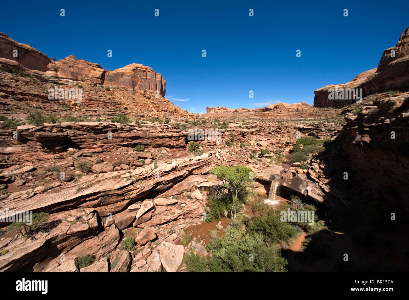 Culvert Canyon flash flooding shortly after a rain downpour, Moab, Utah ...
