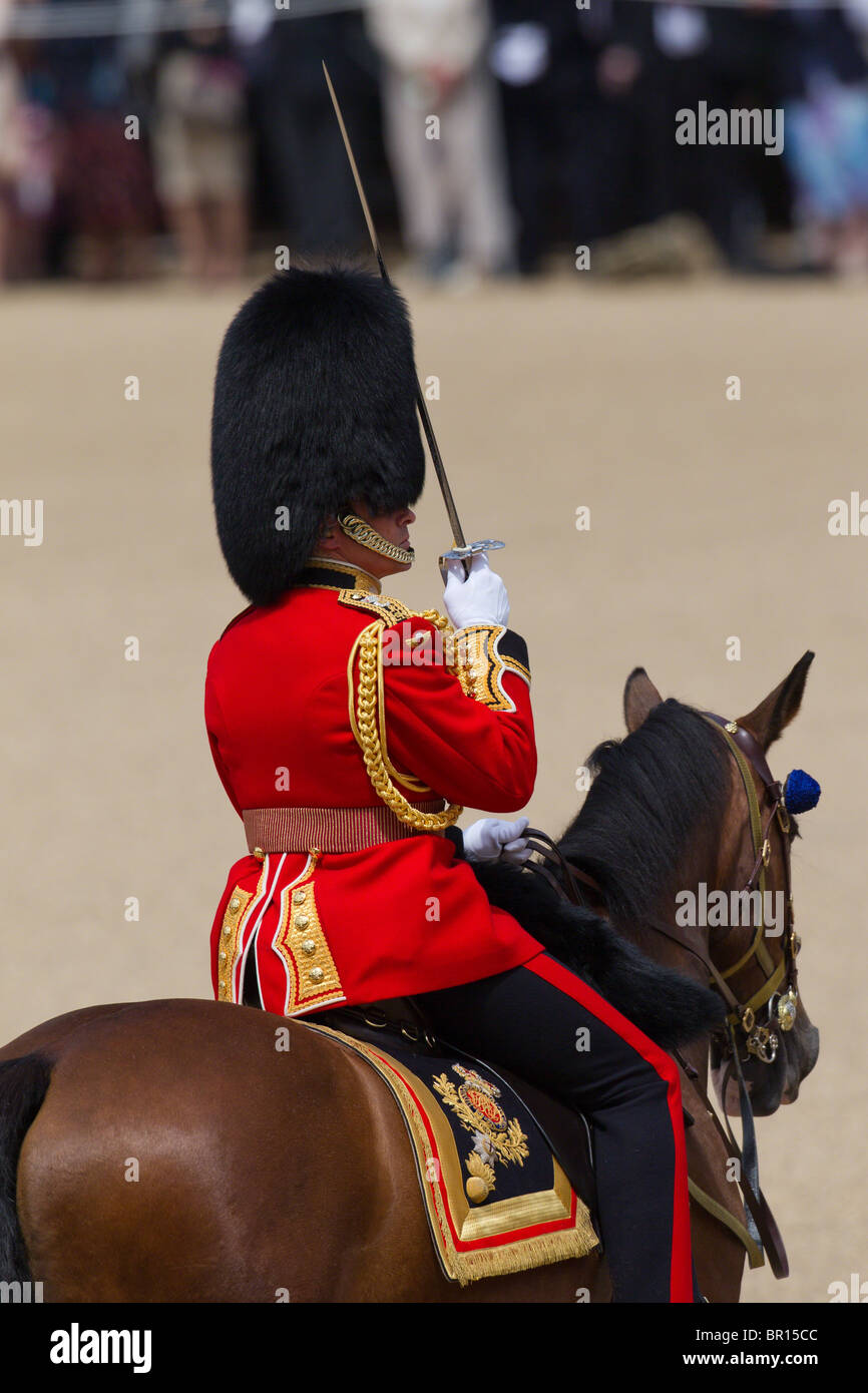 'Roly' Walker, Field Officer, commanding the parade. "Trooping the ...